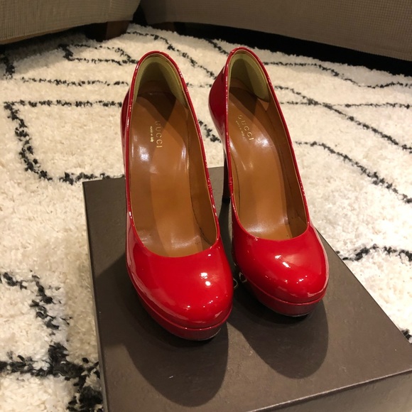 Gucci | Shoes | Gucci Red Vernice Crystal Tabasco Platform | Poshmark